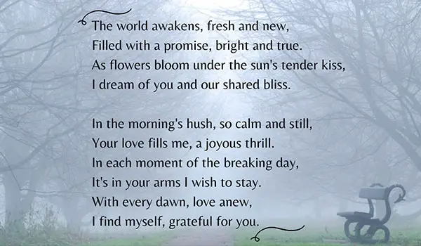 30 Lovable Good Morning Poems For Him - LoverJournal