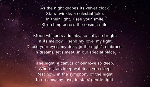 100 Mesmerizing Good Night Poems For Her - LoverJournal