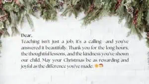 50 Christmas Letters To Teachers To Inspire & Thanksgiving Them ...